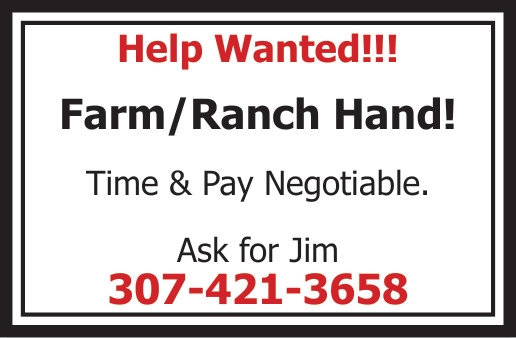 Ranch Hand, 307-421-3658